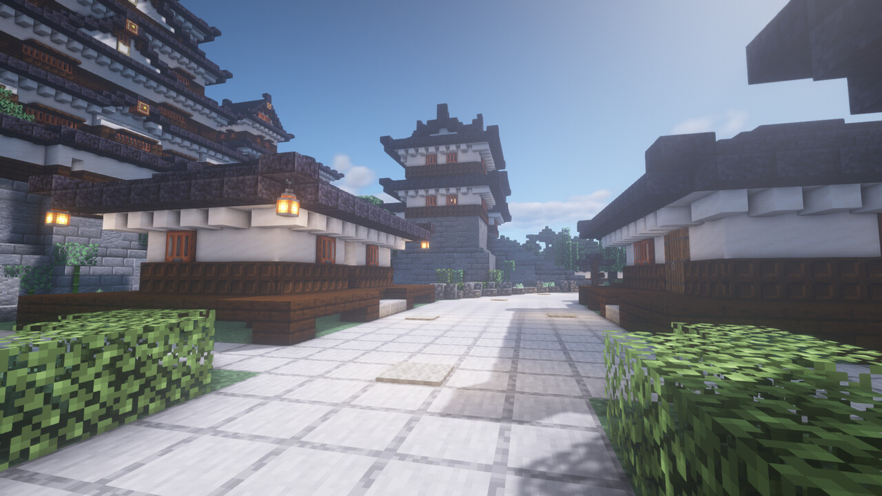 Japanese castle/stronghold "Homaretomo" Minecraft Map