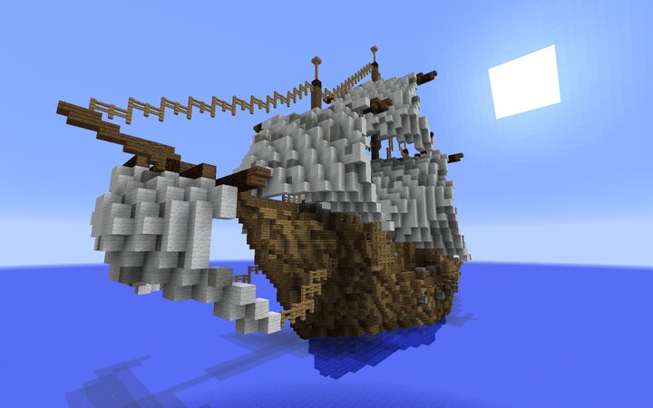 Medieval Tudor Carrack Sail Ship With Full Interior Minecraft Map