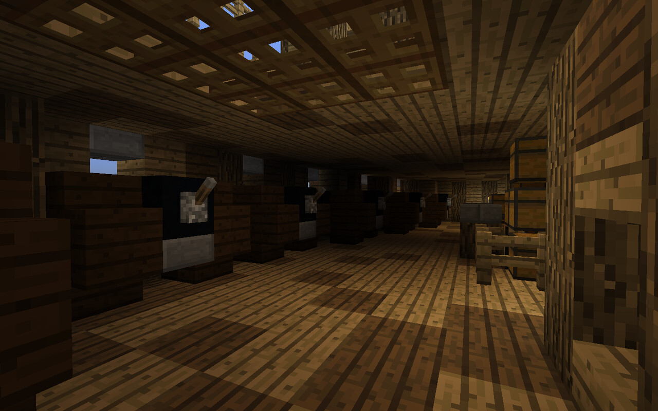 Medieval Tudor Carrack Sail Ship With Full Interior Minecraft Map