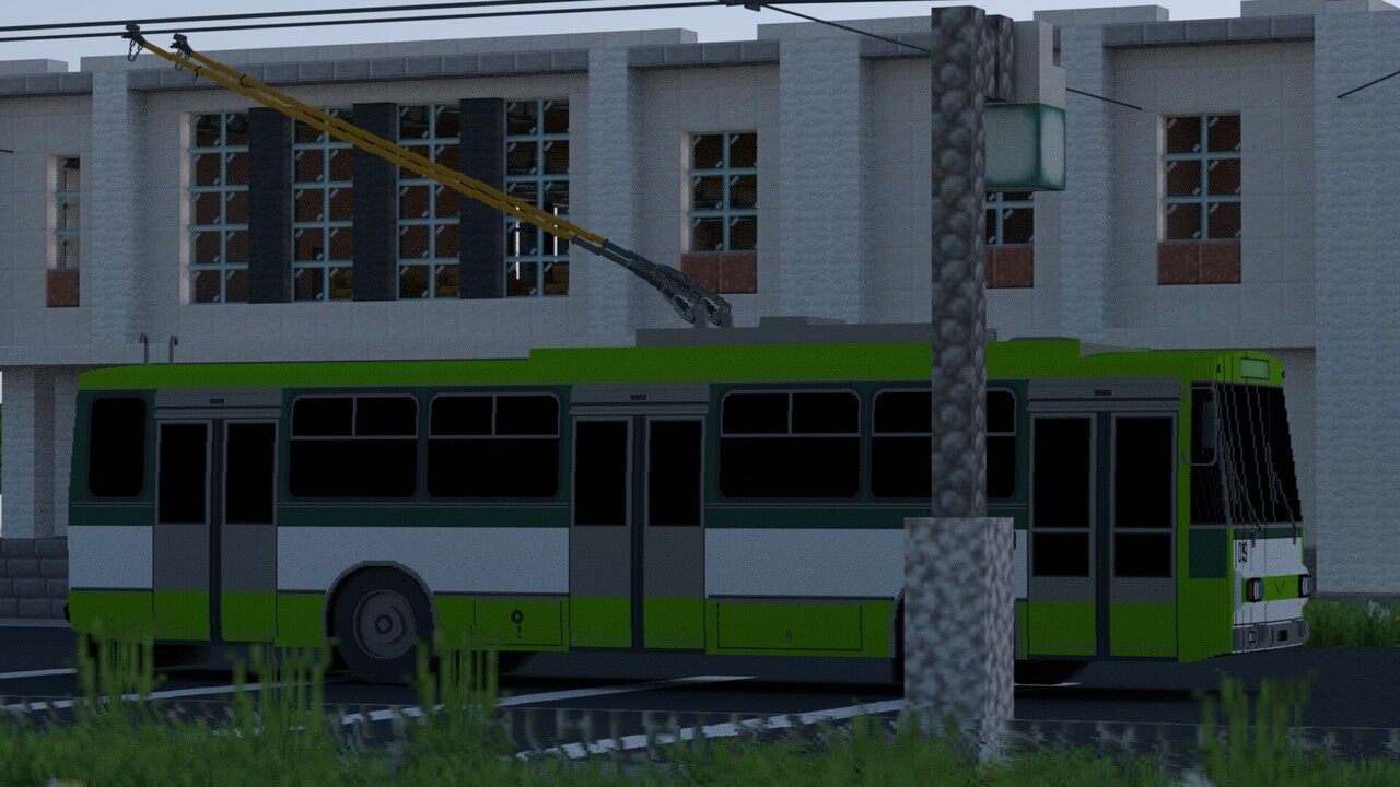 Czechoslovak trolleybus Skoda-14Tr and Belarusian trolleybus MAZ-103T Minecraft Map