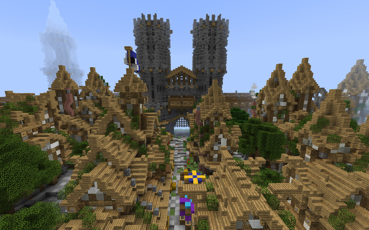Medieval Fantasy Huge City Castle Gatehouse Minecraft Map