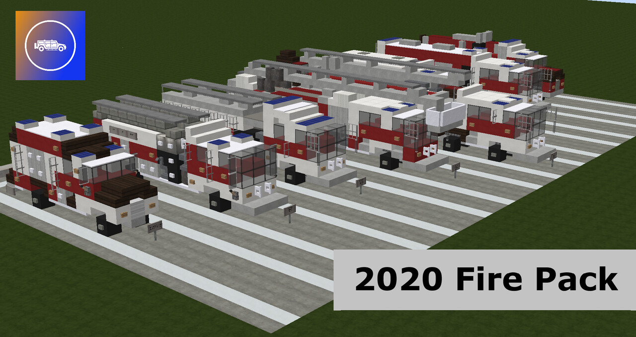 2020 Fire Department Vehicle Pack Minecraft Map
