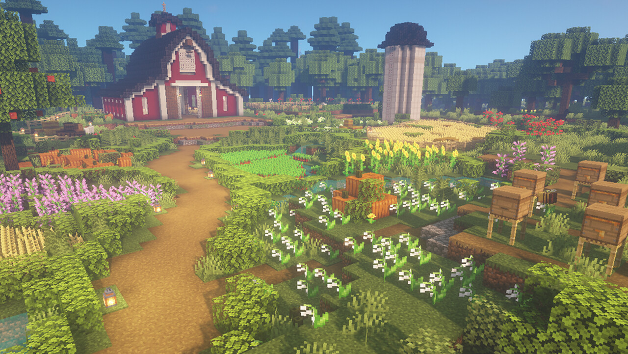 Red Barn and farm Minecraft Map