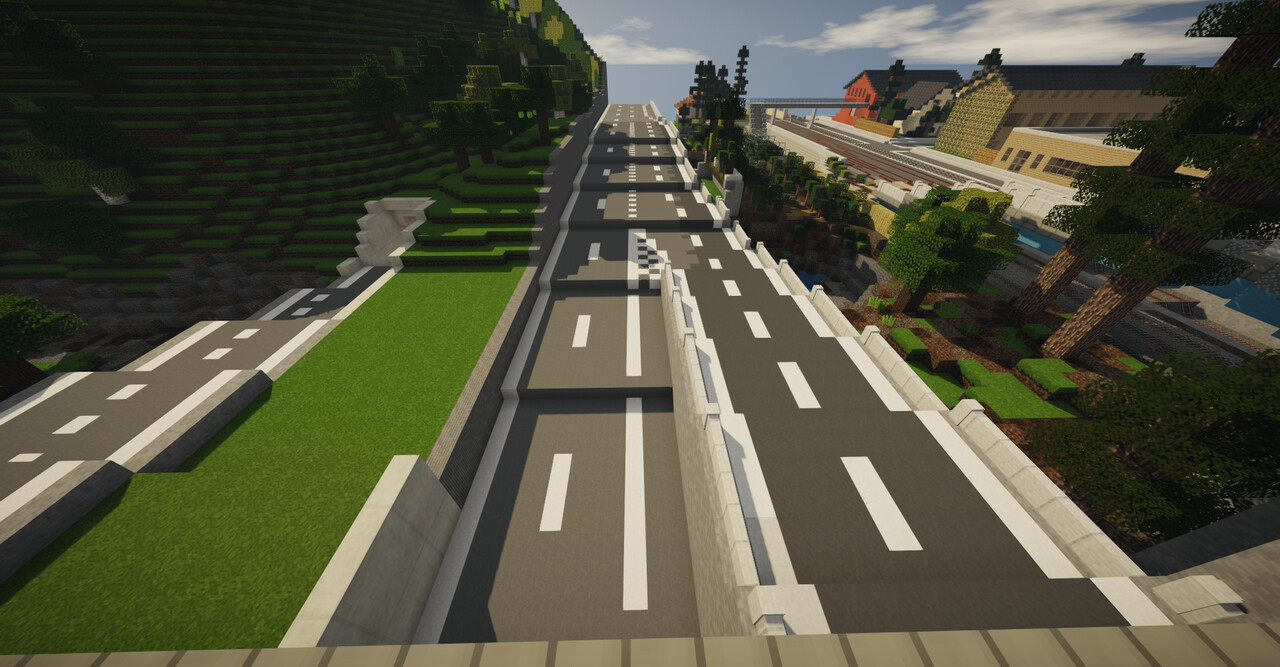 An efficient highway entry Minecraft Map