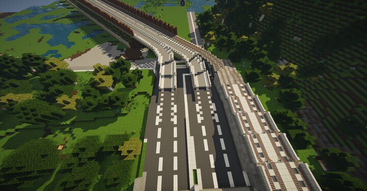 An efficient highway entry Minecraft Map