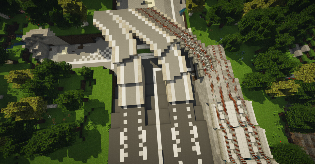 An efficient highway entry Minecraft Map