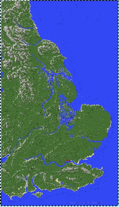 Anglalond - 2.7K x 8.2K Map of Pre-Modern England Minecraft Map