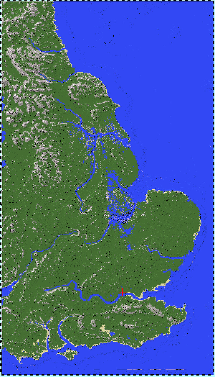 Anglalond - 2.7K x 8.2K Map of Pre-Modern England Minecraft Map