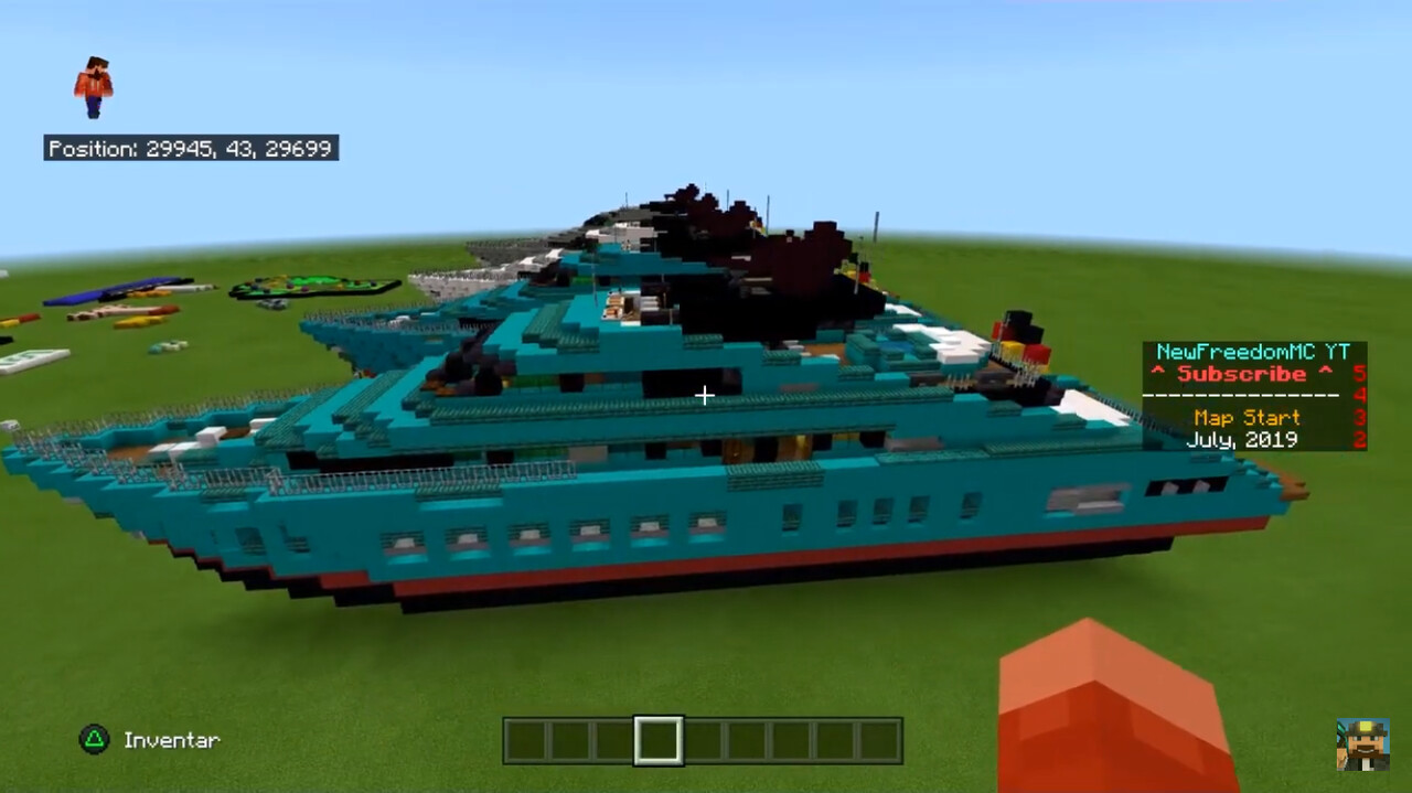 Minecraft Super Yacht Tutorial Download | „PJ“ 150 Minecraft Map