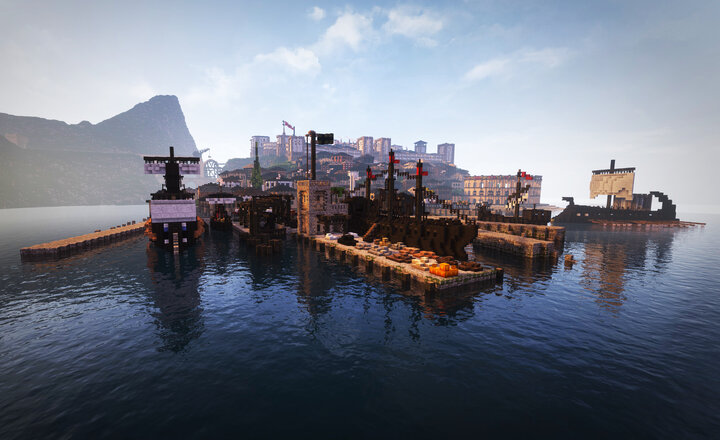 Ancient Harbor City + Ships Minecraft Map
