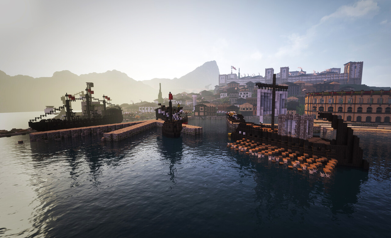 Ancient Harbor City + Ships Minecraft Map