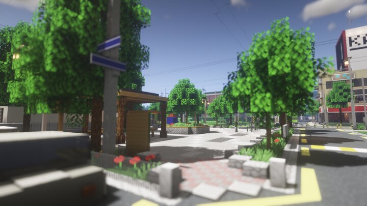 Police substation in the park Minecraft Map