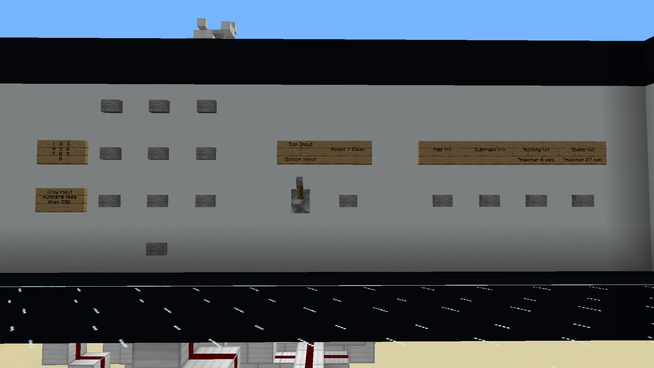 8-bit Redstone Calculator Minecraft Map