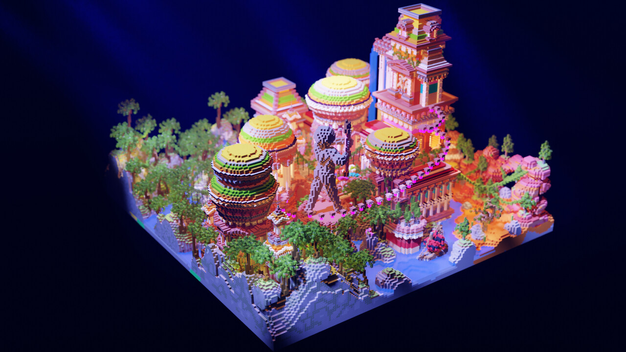 Minecraftpe build"The Colorful Fantasy Building" Minecraft Map