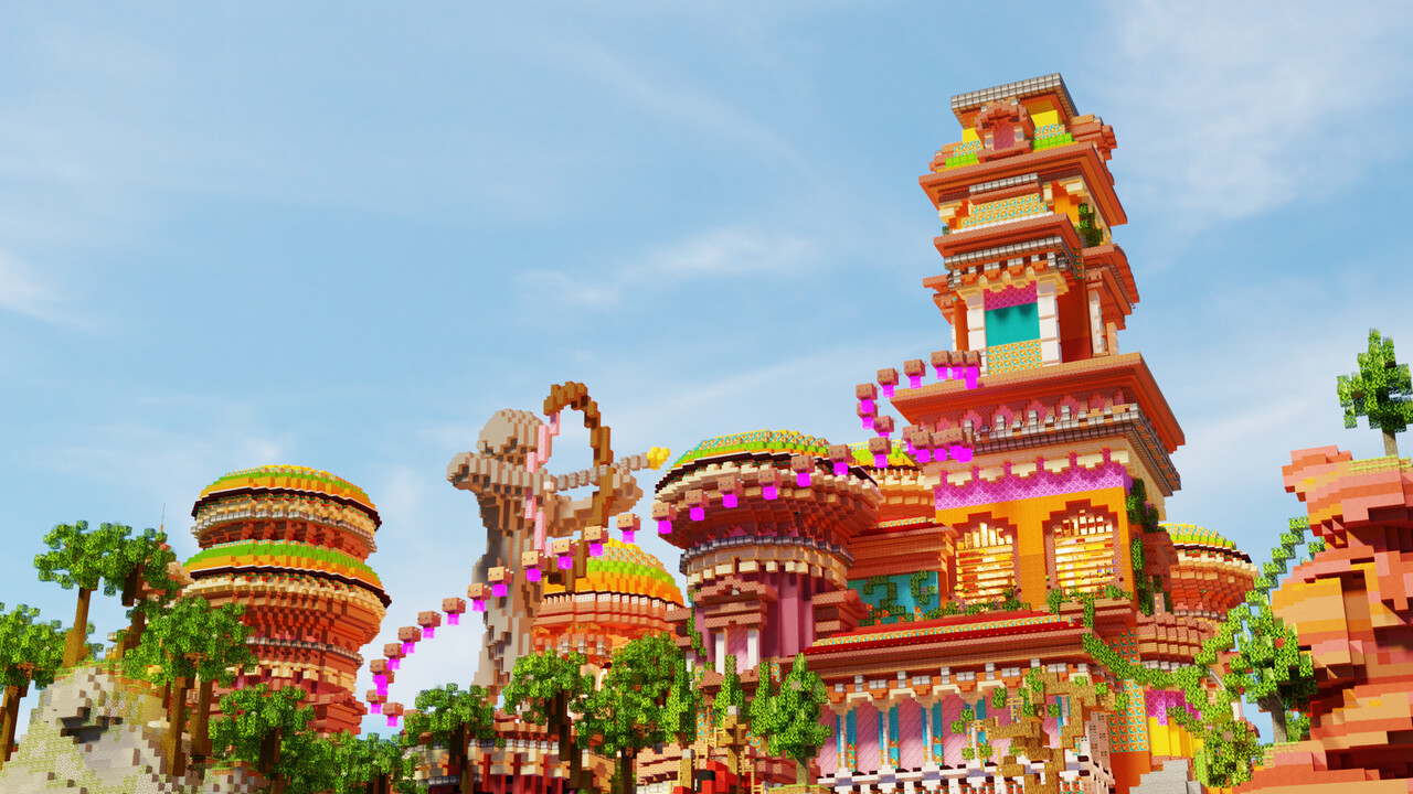 Minecraftpe build"The Colorful Fantasy Building" Minecraft Map