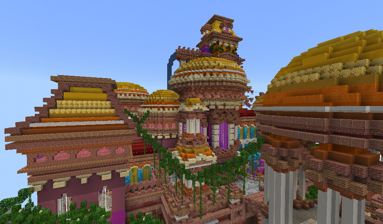 Minecraftpe build"The Colorful Fantasy Building" Minecraft Map