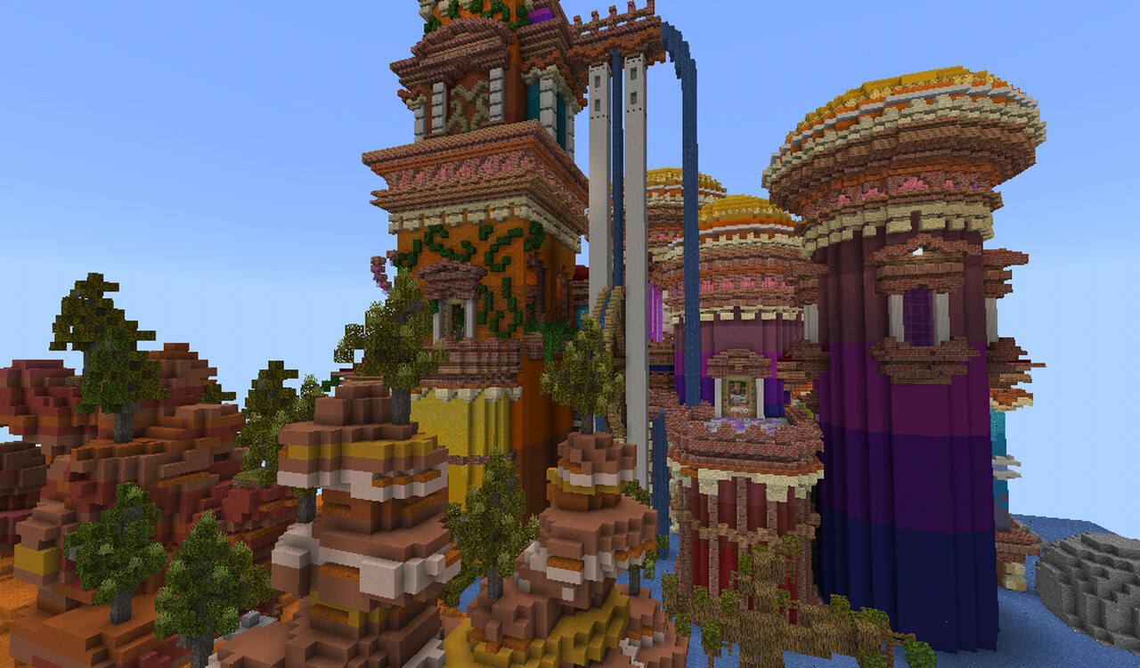 Minecraftpe build"The Colorful Fantasy Building" Minecraft Map