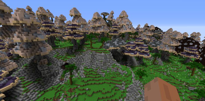 Over Grown survival spawn Island with JAVA world download Minecraft Map