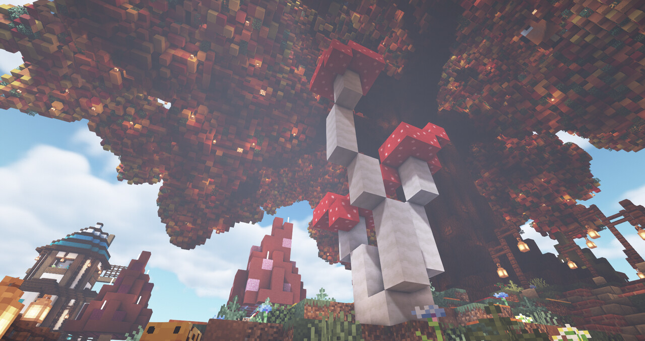 Colossal Autumn Tree and Landscape Minecraft Map