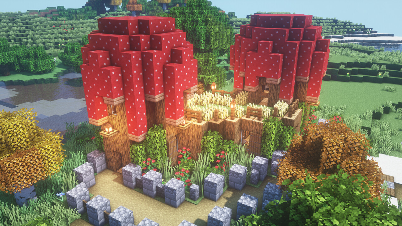 Multiplayer/Singleplayer Mushroom inspired base Minecraft Map