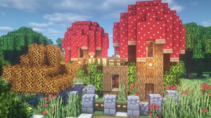 Multiplayer/Singleplayer Mushroom inspired base Minecraft Map