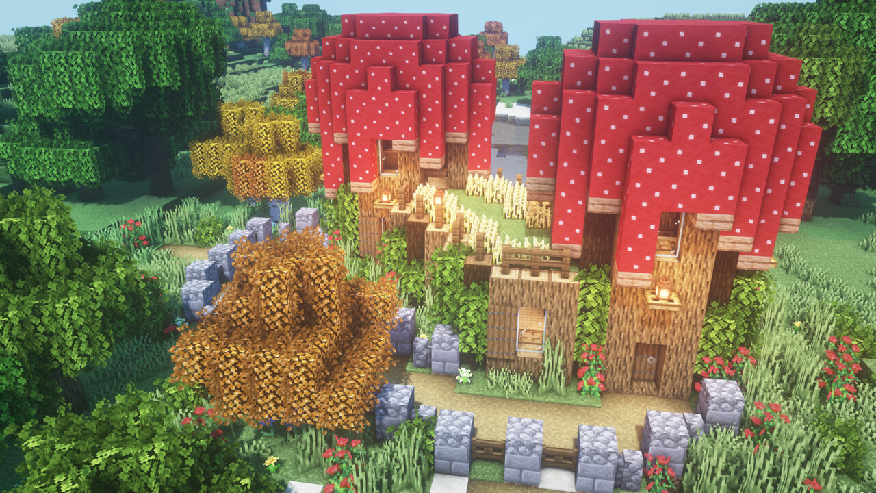 Multiplayer/Singleplayer Mushroom inspired base Minecraft Map