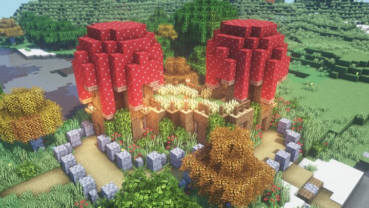 Multiplayer/Singleplayer Mushroom inspired base Minecraft Map