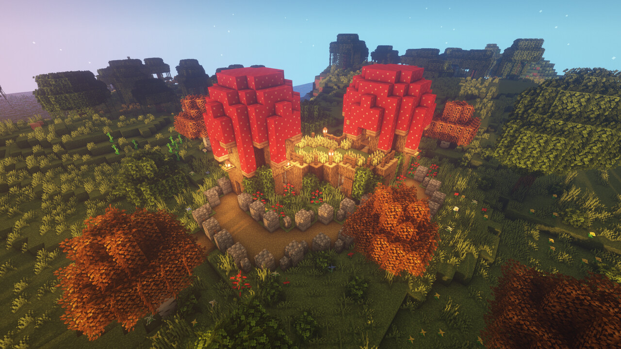 Multiplayer/Singleplayer Mushroom inspired base Minecraft Map