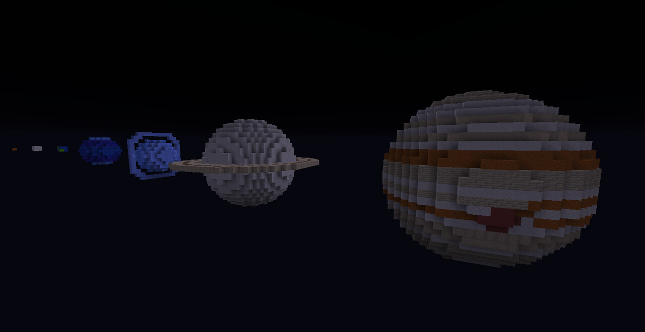 Solar System Size Comparison Minecraft Map
