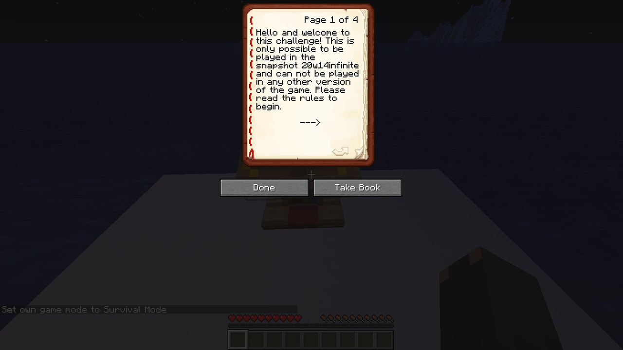 Survival challenge Minecraft Map