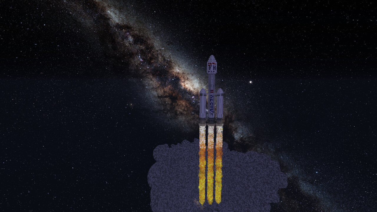SpaceX Falcon Heavy [SCHEMATIC] Minecraft Map