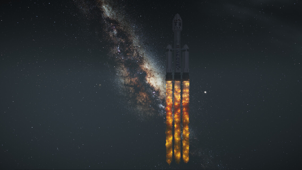 SpaceX Falcon Heavy [SCHEMATIC] Minecraft Map