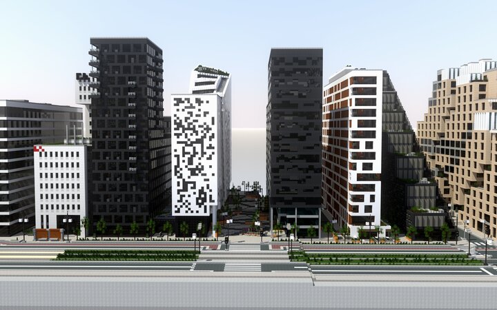 Barcode Project // Oslo, Norway // 1:1 Scale Replica Minecraft Map