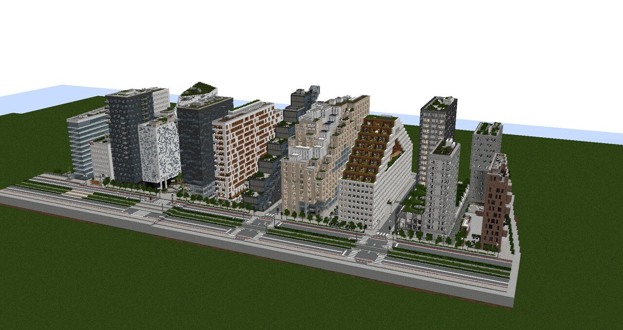 Barcode Project // Oslo, Norway // 1:1 Scale Replica Minecraft Map