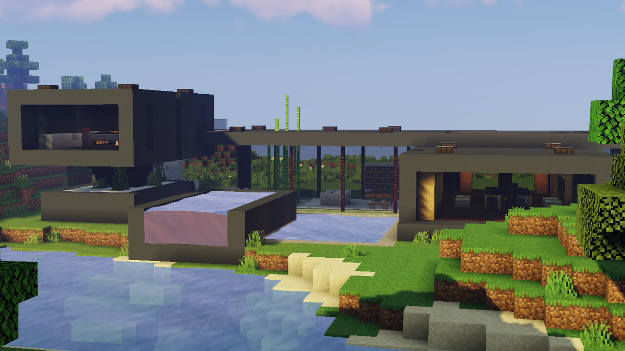 Modern Lake House Minecraft Map