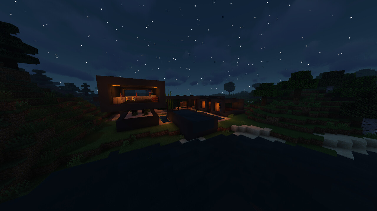 Modern Lake House Minecraft Map
