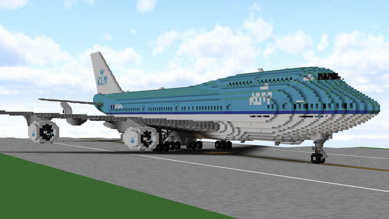 KLM Boeing 747-400 3:1 Minecraft Map