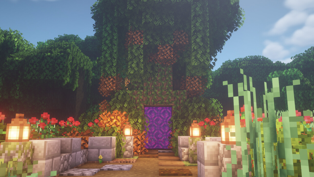 Overgrown Netherportal Tree Design! Minecraft Map
