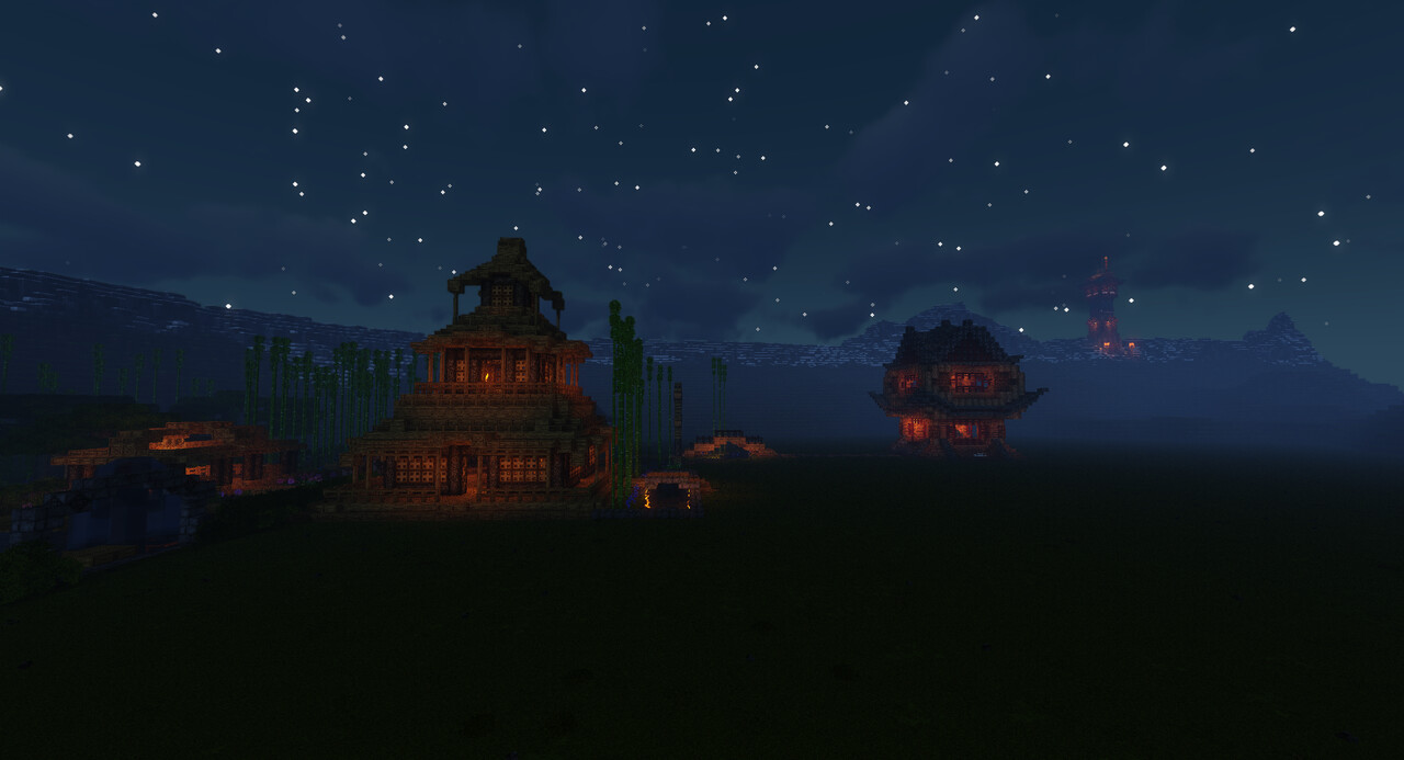 Japanese Cherry Blossm Tree + buildings Minecraft Map