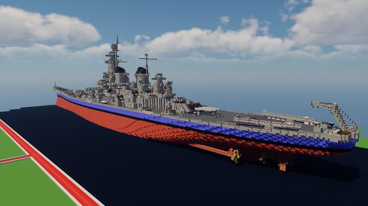 USS Missouri BB-63 Iowa Class Battleship (1.5:1 Scale) Minecraft Map