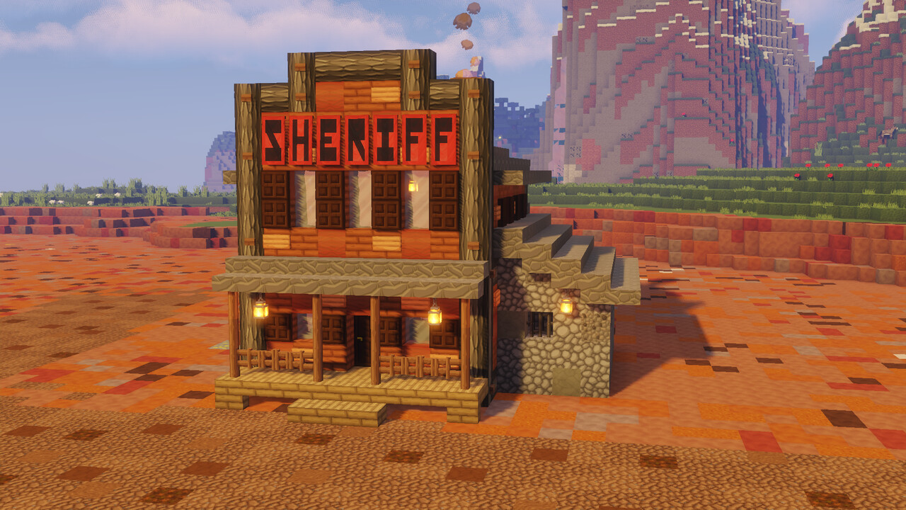 Minecraft Sheriffs Office TUTORIAL- How to build a Sheriff's office ...