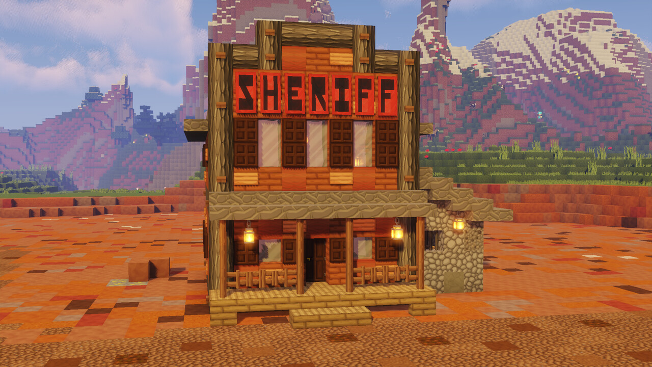 Minecraft Sheriffs Office TUTORIAL- How to build a Sheriff's office ...