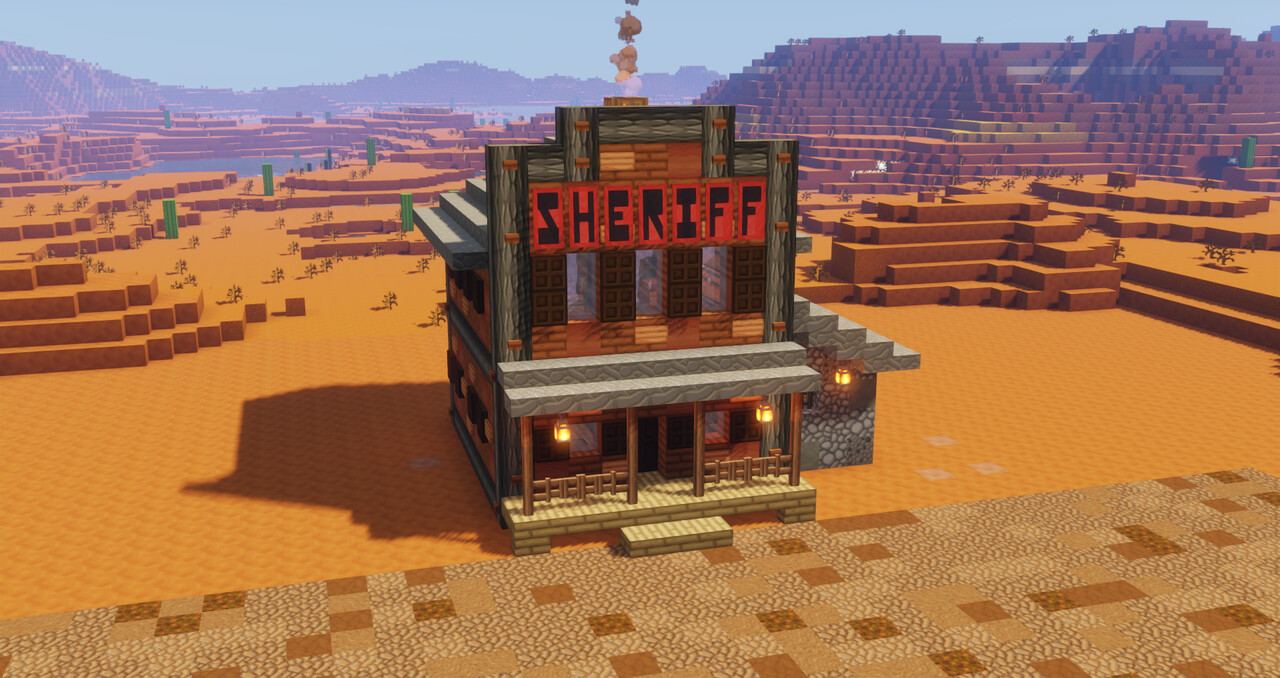 Minecraft Sheriffs Office TUTORIAL- How to build a Sheriff's office ...