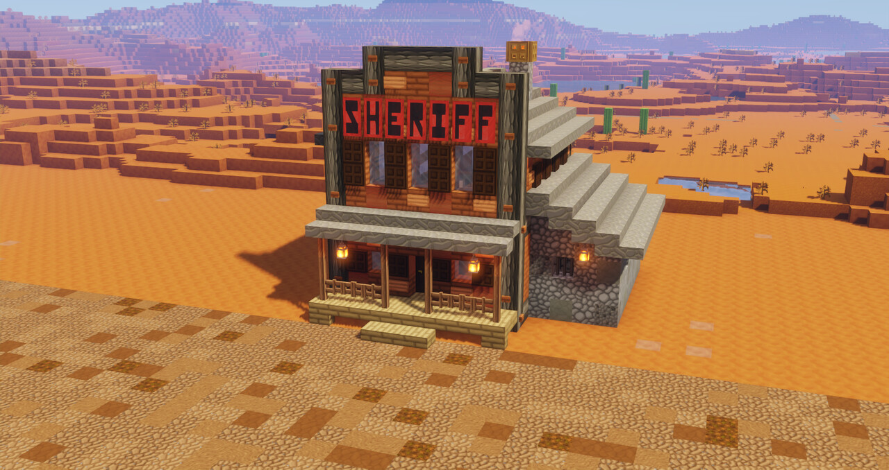 Minecraft Sheriffs Office TUTORIAL- How to build a Sheriff's office ...