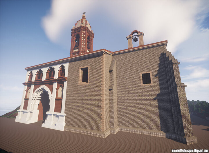 Minecraft replica of the Church of San Juan Bautista, Villarroya, La ...