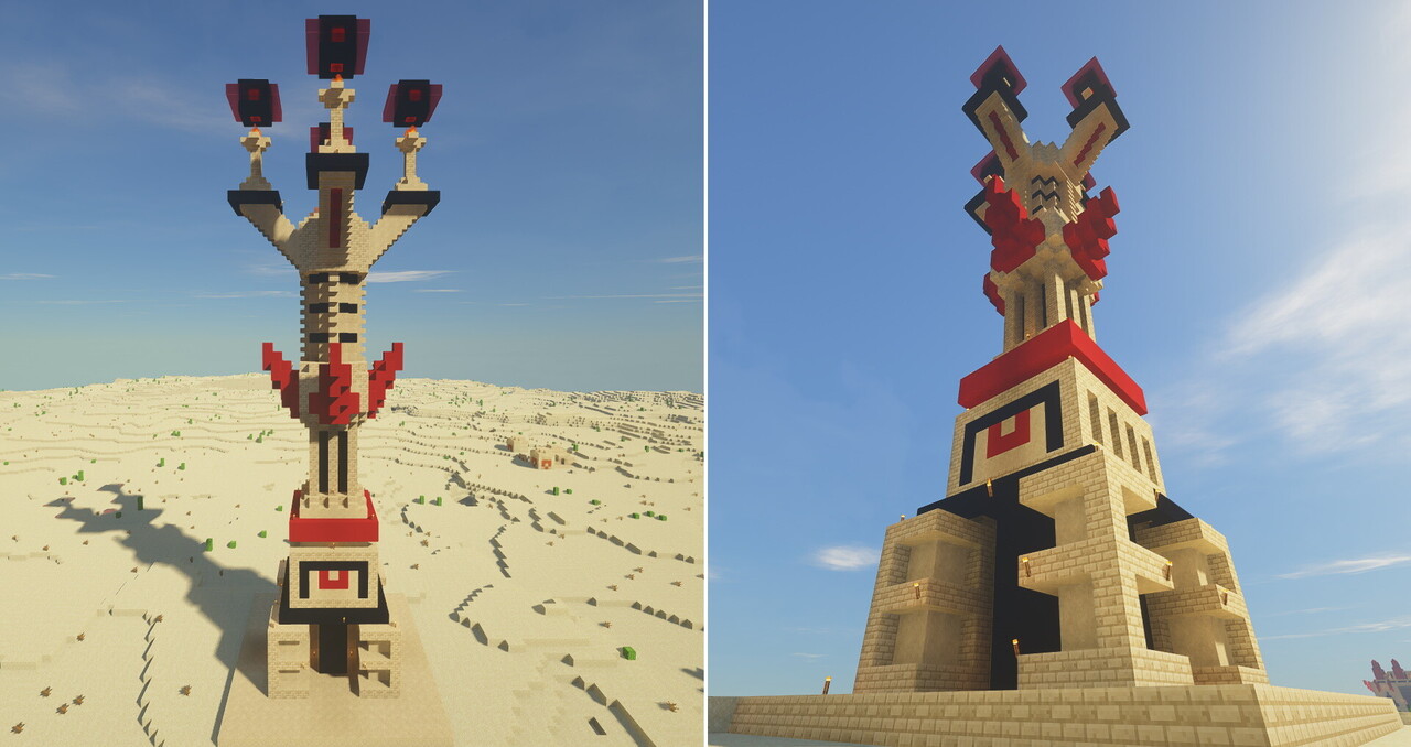 The Burning Desert - Large pylon Minecraft Map