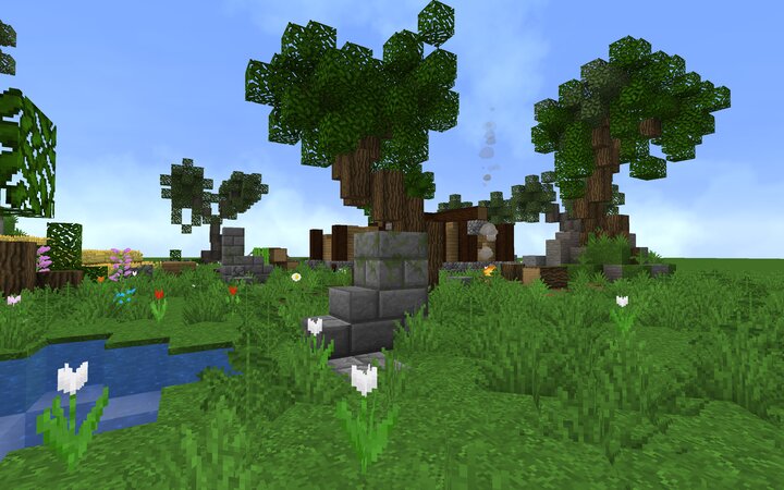 House under construction with garden (community garden event) Minecraft Map