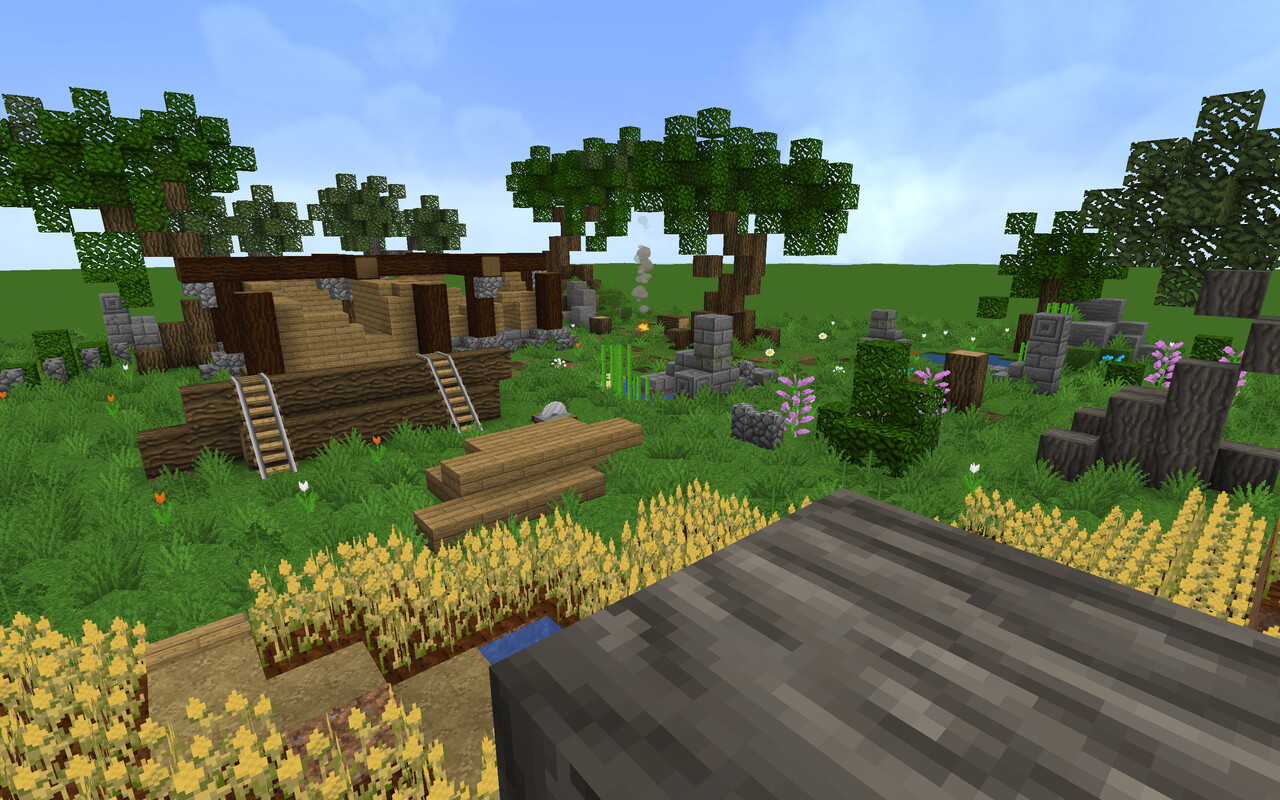 House under construction with garden (community garden event) Minecraft Map