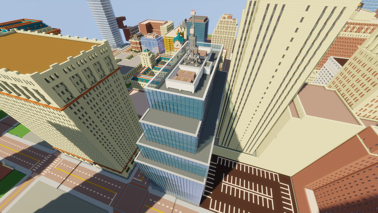 Mid-Century Skyscraper: Oakwood City (Facade) Minecraft Map