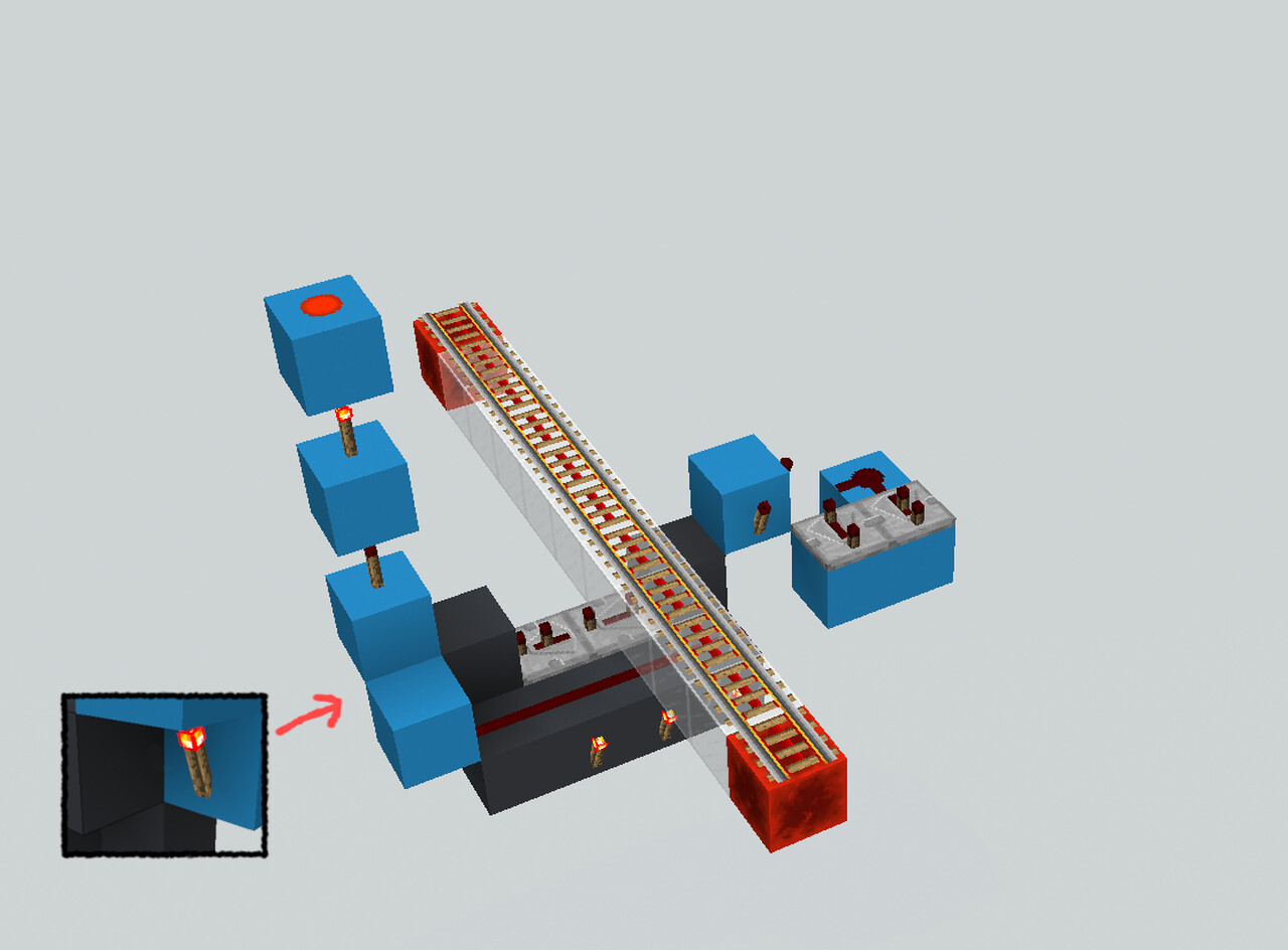 3x3 Rail Piston Door Minecraft Map